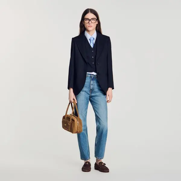 Sandro Ezmehralda Suede Bowling Bag
