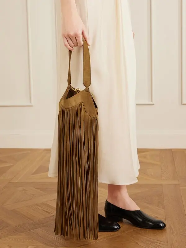 Khaite Lotus Fringed Leather Tote