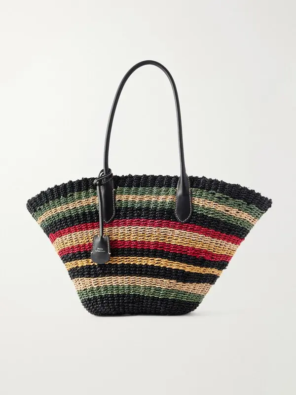 Polo Ralph Lauren Bellport Medium Raffia Tote - Black