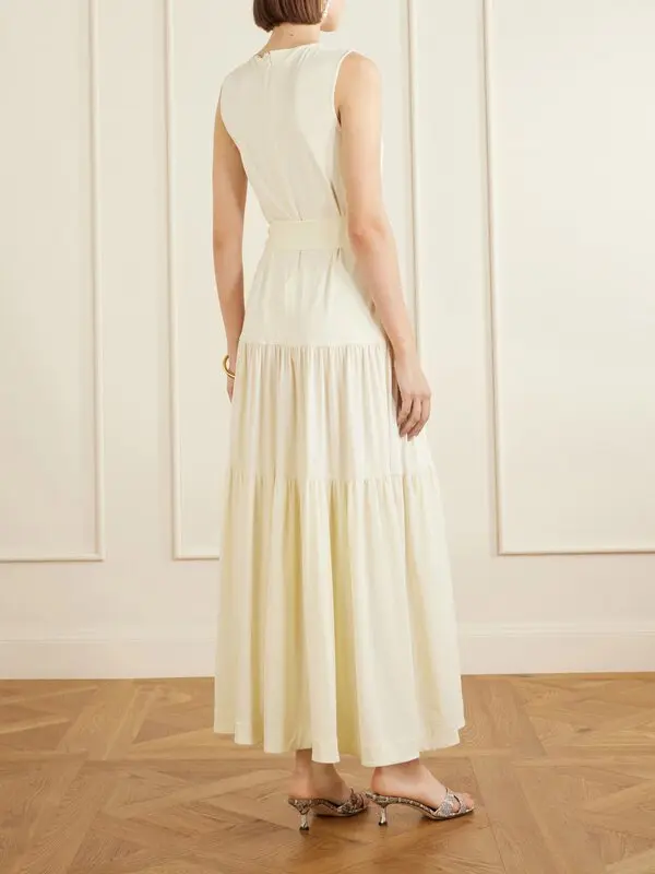 Altuzarra Liza Belted Tiered Maxi Dress - Neutrals