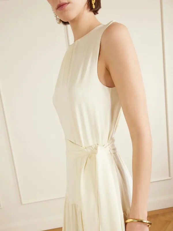 Altuzarra Liza Belted Tiered Maxi Dress - Neutrals