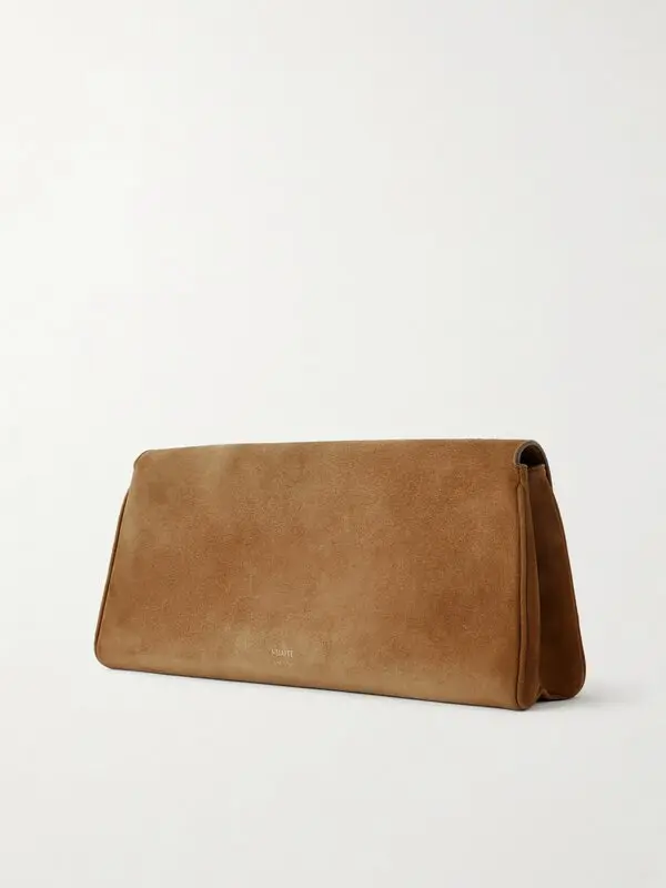 Khaite Audrey Suede Clutch - Brown