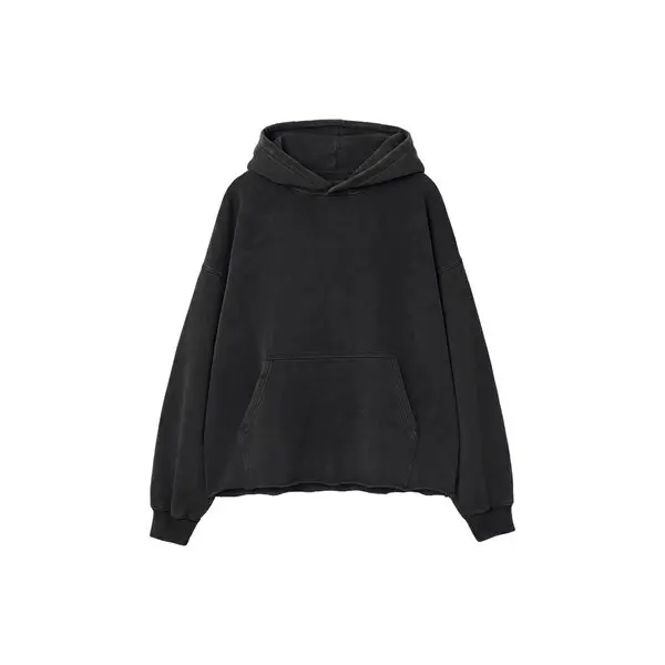 OTHER UK Raw Edge Oversized Hoodie Vintage - Black