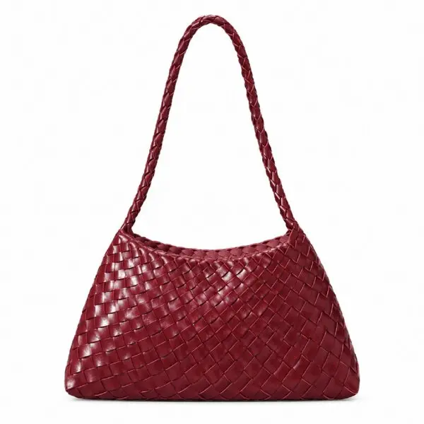 RIMINI Leontina Woven Vegan Leather Shoulder Bag - Red
