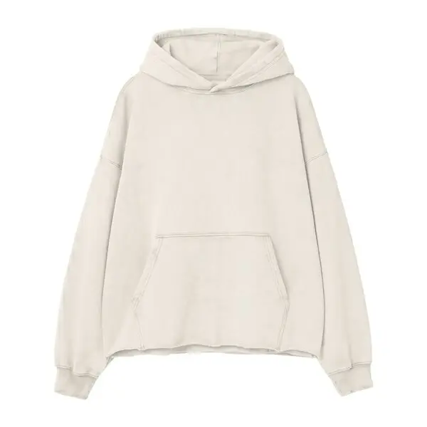 OTHER UK Raw Edge Oversized Hoodie Vintage - White