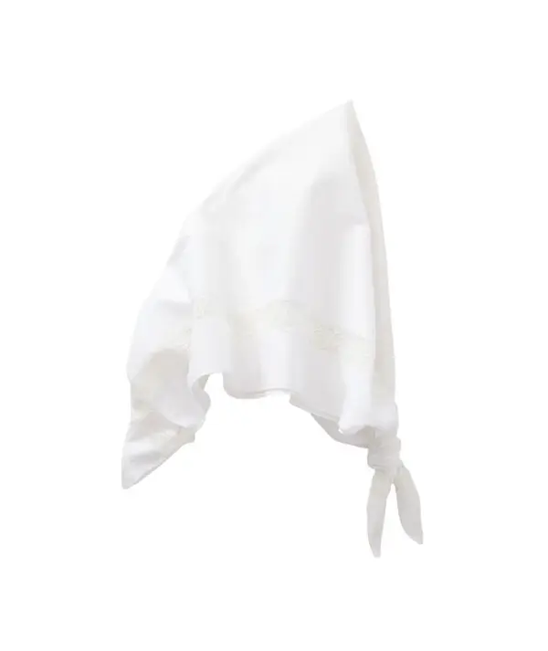 Staud Sunny Lace-trimmed Cotton Headscarf - Neutrals