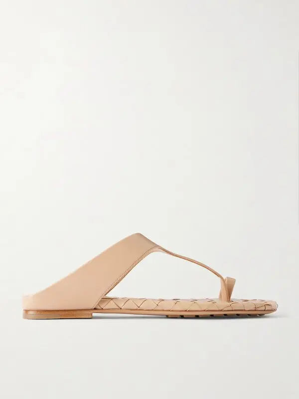 Bottega Veneta Livia Woven Leather Sandals - Neutrals
