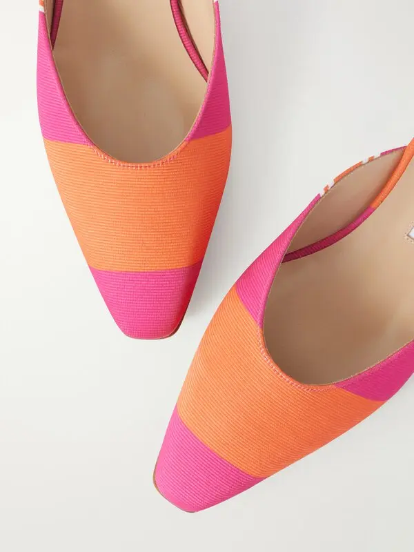 Manolo Blahnik Emilia Wickstead Striped Twill Mules