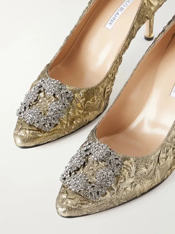 Manolo Blahnik Emilia Wickstead Hangisi Pumps - Gold