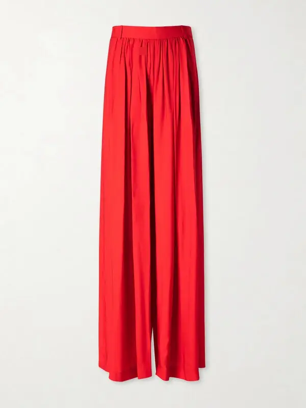 Ralph Lauren Vanessa Satin Wide-leg Pants - Red