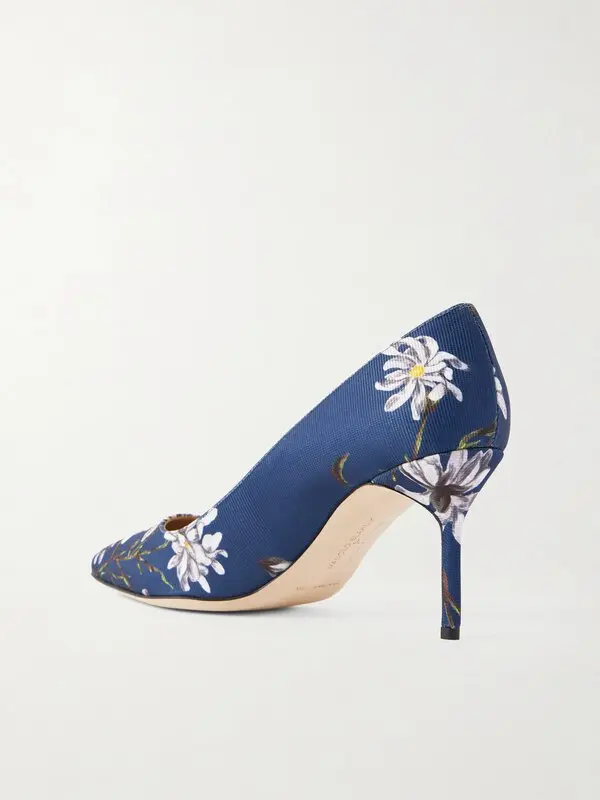 Manolo Blahnik Emilia Wickstead 70 Floral-print Woven Pumps