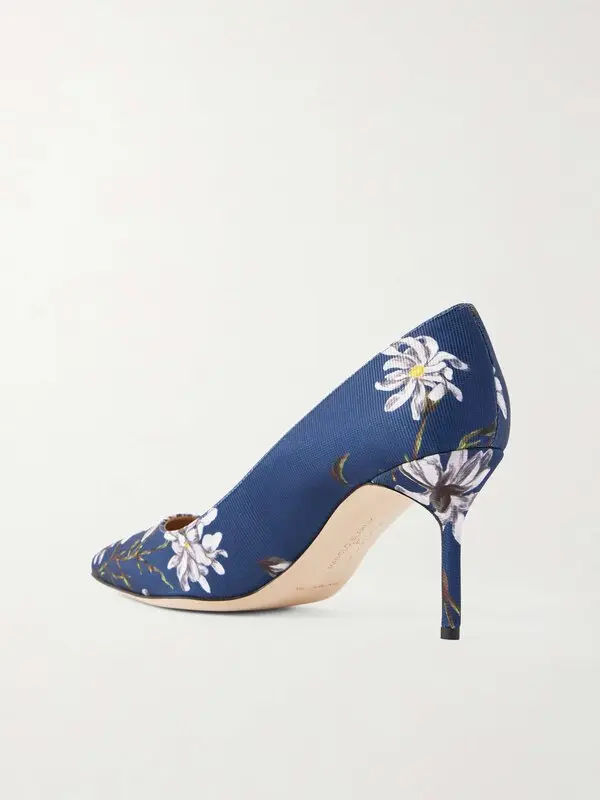 Manolo Blahnik Emilia Wickstead 70 Floral-print Woven Pumps