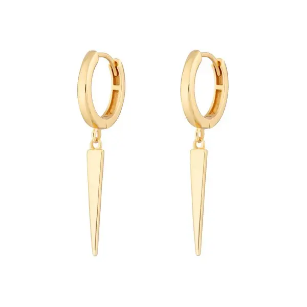 SCREAM PRETTY Rhodium-plated Recycled Brass Spike Hoop Earrings - Gold