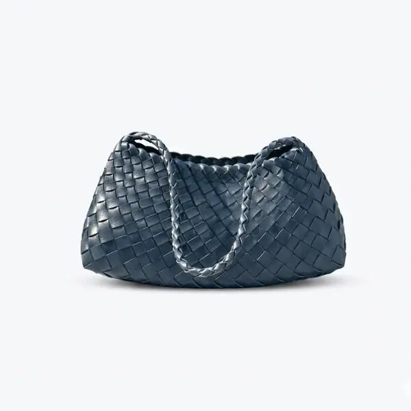 RIMINI Woven Vegan Leather Sling Bag 'leontina - Blue