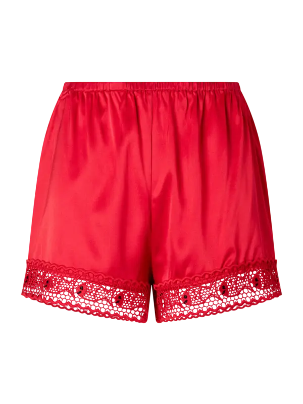 Staud X Da Adolfo Silk Shorts - Red