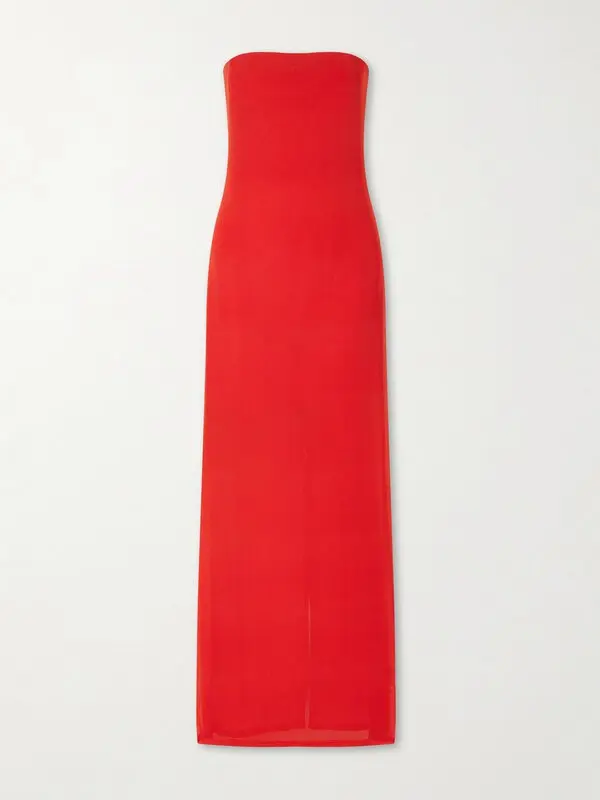 Staud Liliana Crepe Maxi Dress - Red