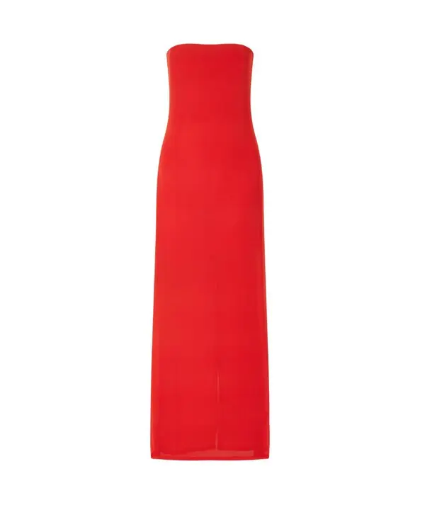 Staud Liliana Crepe Maxi Dress - Red