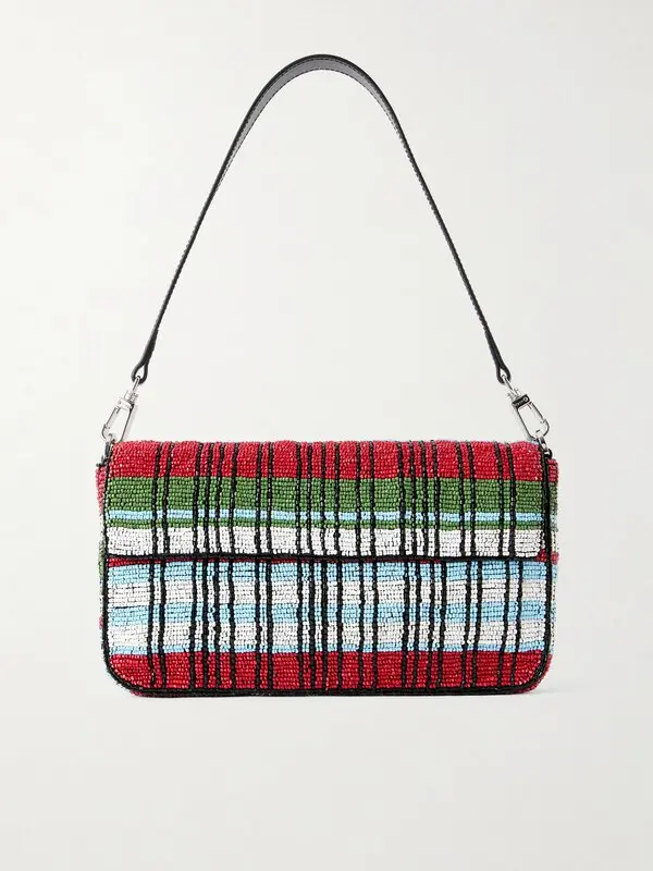 Staud X Da Adolfo Timmy Beaded Shoulder Bag - Red