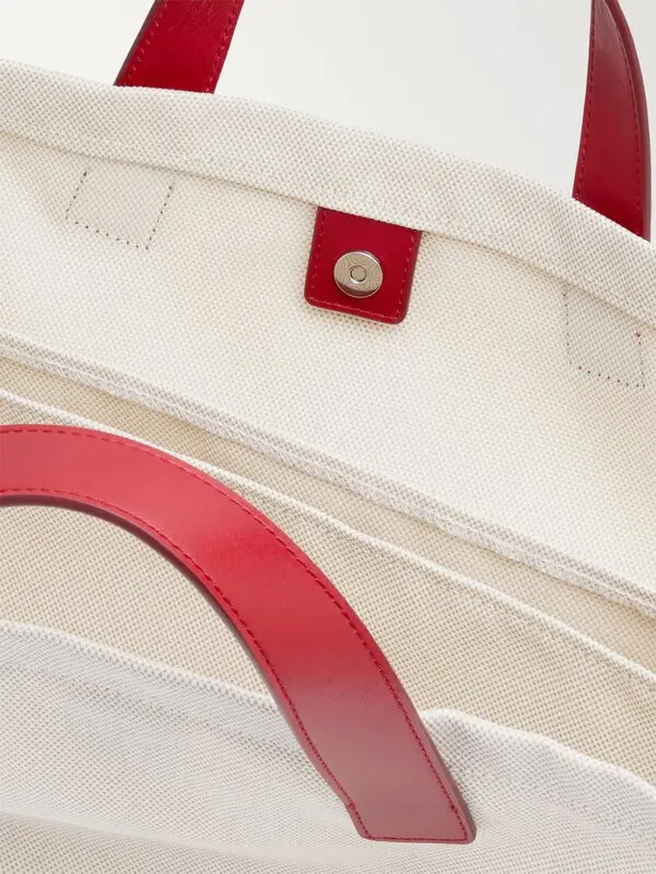 Staud Adolfo Port Logo Embroidered Canvas Tote