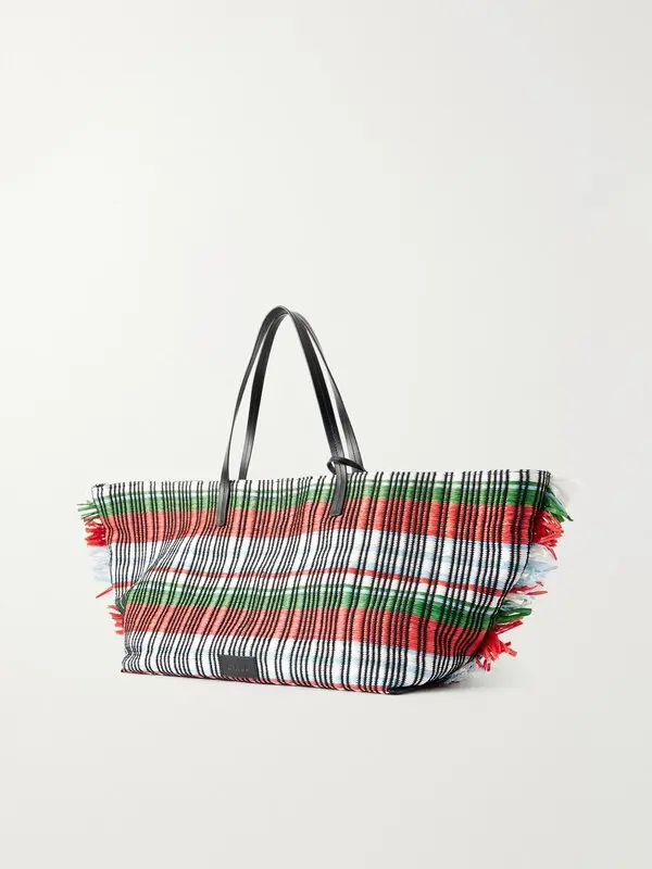 Staud Christos Raffia Fringed Tote