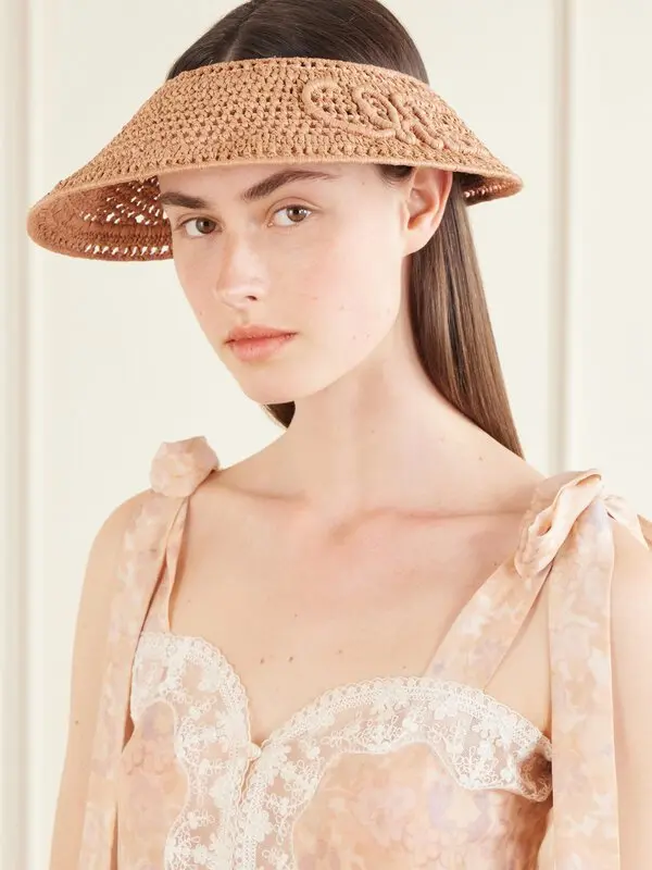 Chloé Raffia Visor - Neutrals