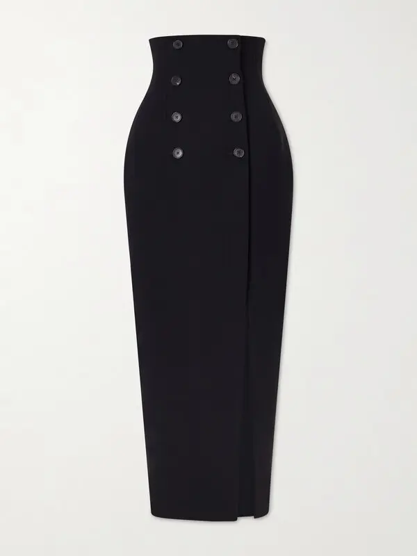 Khaite Luiza Crepe Midi Skirt
