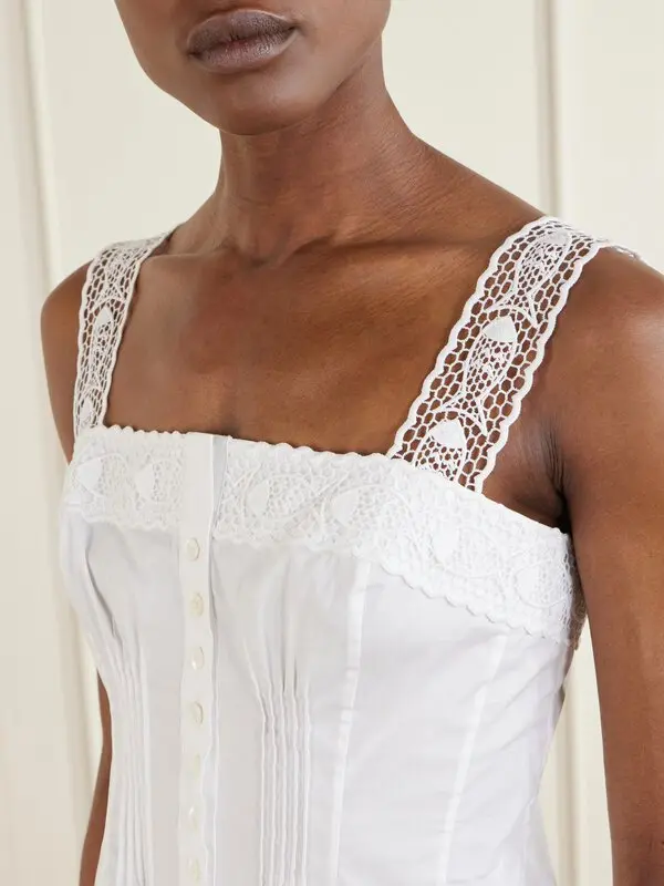 Staud Da Adolfo Matilde Cotton-blend Tank