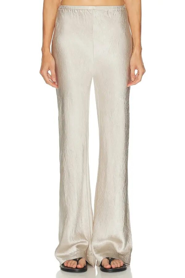 EAVES Loretta Bias Pant In Metallic Neutral - Silver Taupe