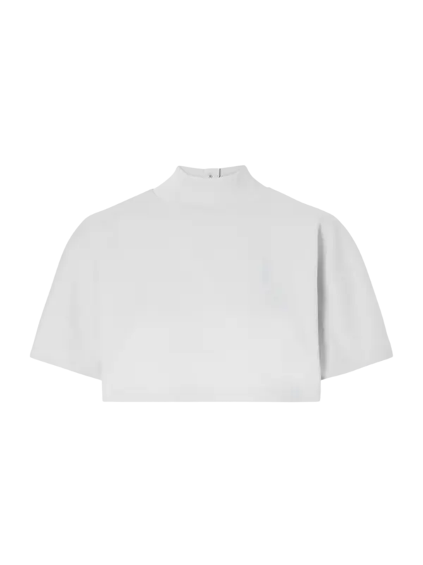 Alaïa Cropped Cotton-jersey Turtleneck T-shirt - Gray