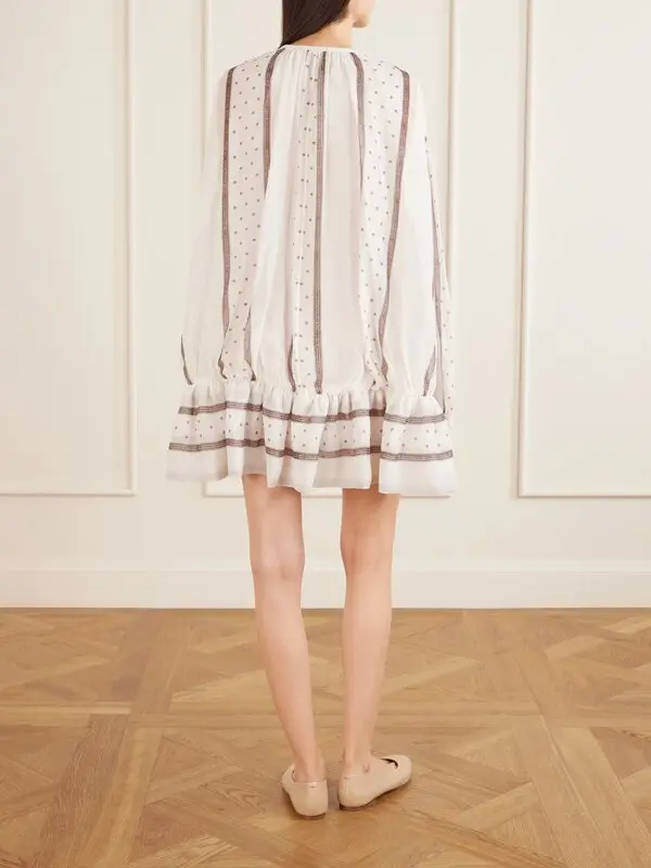 LIBEROWE Isla Printed Gathered Silk-chiffon Mini Dress