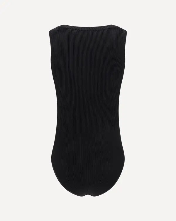Alaïa Ribbed Knit Sleeveless Bodysuit