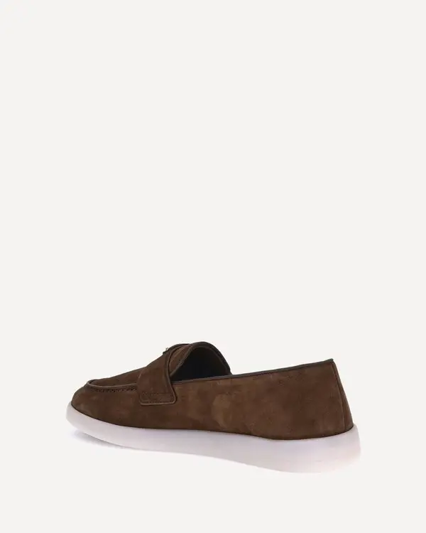 Prada Suede Almond Toe Loafers
