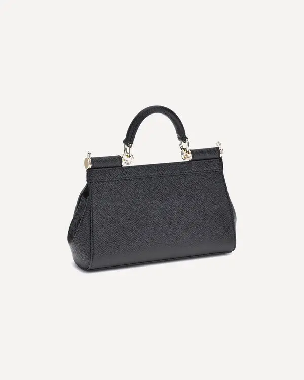 Dolce & Gabbana Sicily Small Leather Handbag - Black