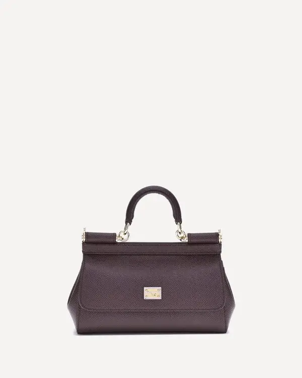 Dolce & Gabbana Sicily Small Leather Handbag - Purple