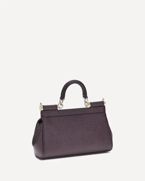 Dolce & Gabbana Sicily Small Leather Handbag - Purple