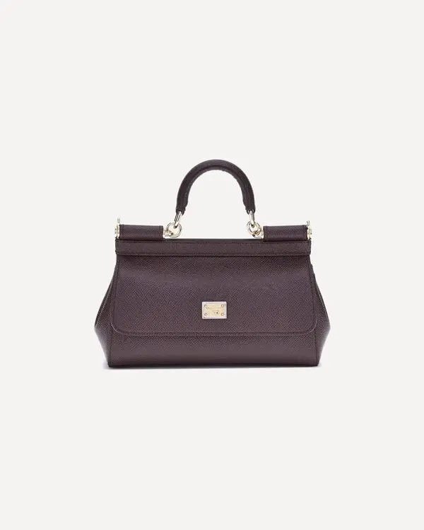 Dolce & Gabbana Sicily Small Leather Handbag - Purple
