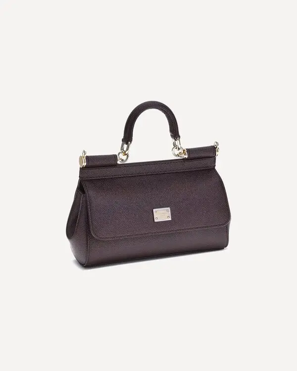 Dolce & Gabbana Sicily Small Leather Handbag - Purple