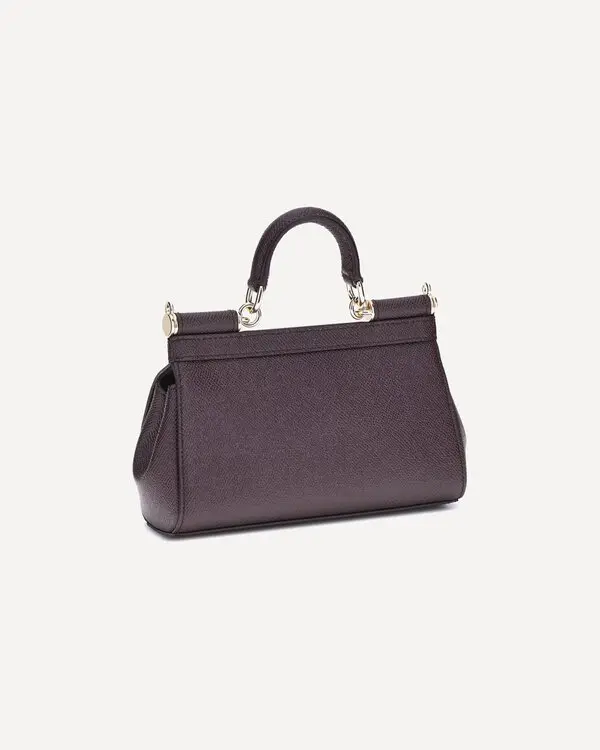 Dolce & Gabbana Sicily Small Leather Handbag - Purple