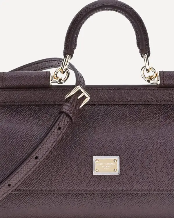 Dolce & Gabbana Sicily Small Leather Handbag - Purple