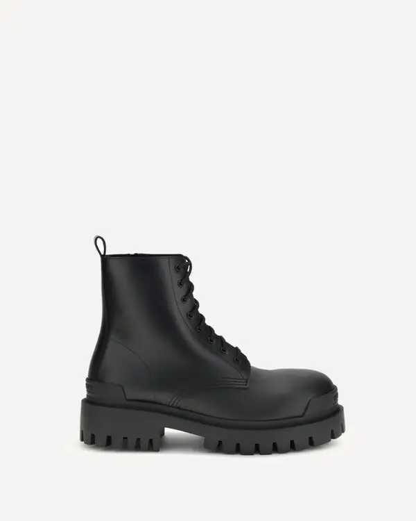 Balenciaga Strike Lace-up Boots - Black
