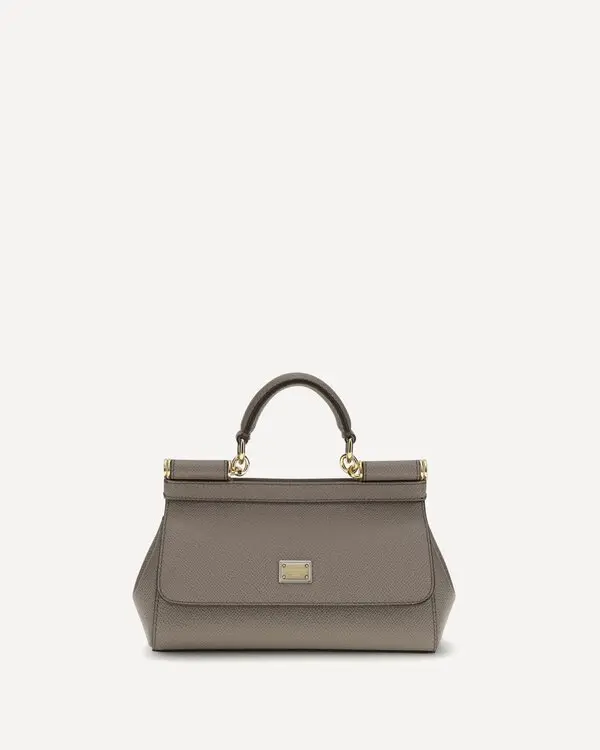 Dolce & Gabbana Sicily Small Leather Handbag - Grey