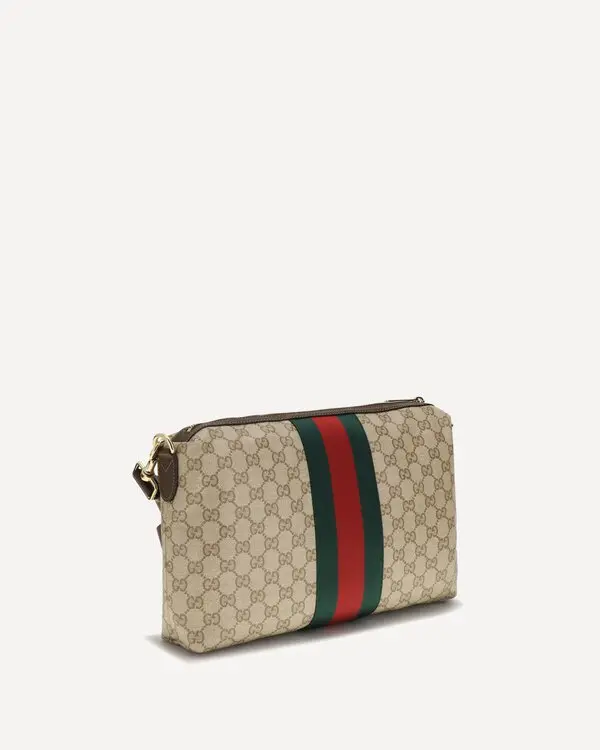 Gucci Medium Gg Shoulder Bag With Web Stripe