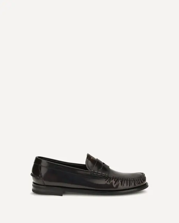 Prada Brushed Leather Loafers