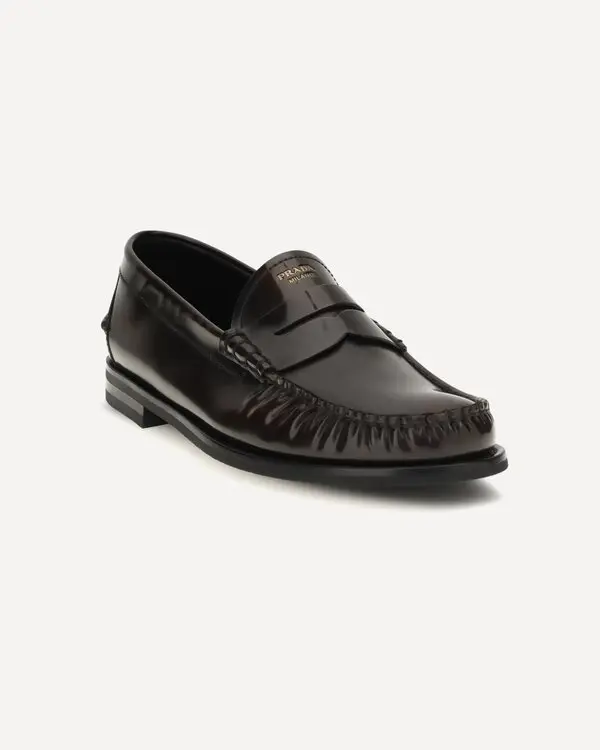 Prada Brushed Leather Loafers