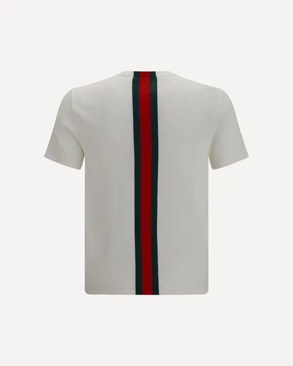 Gucci Cotton Knit T-shirt With Web Intarsia Ale