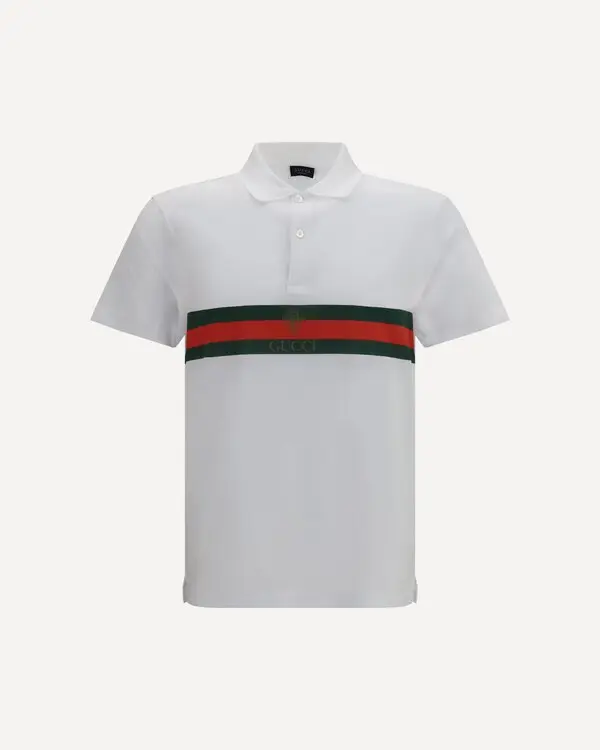 Gucci Cotton Jersey Poo Shirt With Web Mae - White