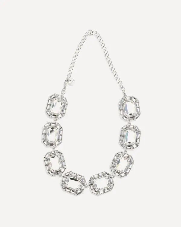 SELF-PORTRAIT Crystal Necklace - Silver