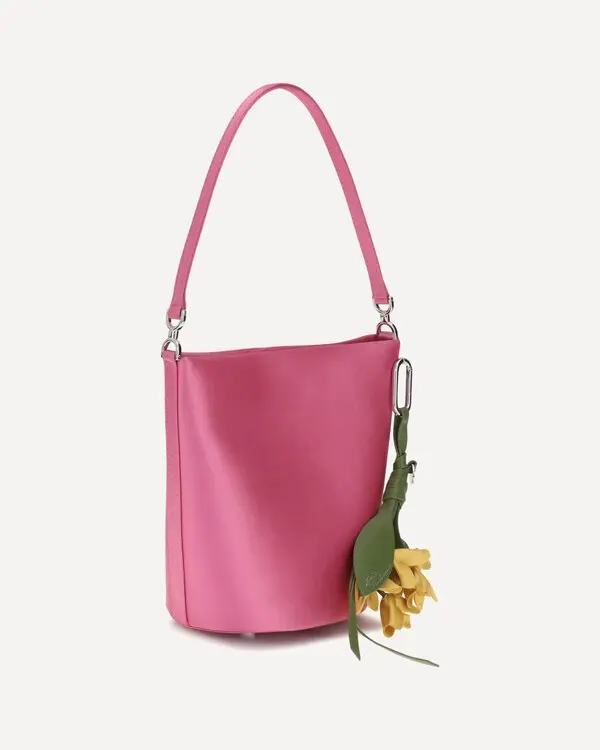 SELF-PORTRAIT Satin Bucket Bag - Pink