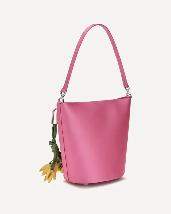 SELF-PORTRAIT Satin Bucket Bag - Pink