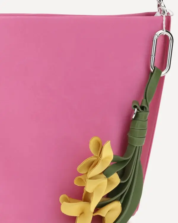 SELF-PORTRAIT Satin Bucket Bag - Pink